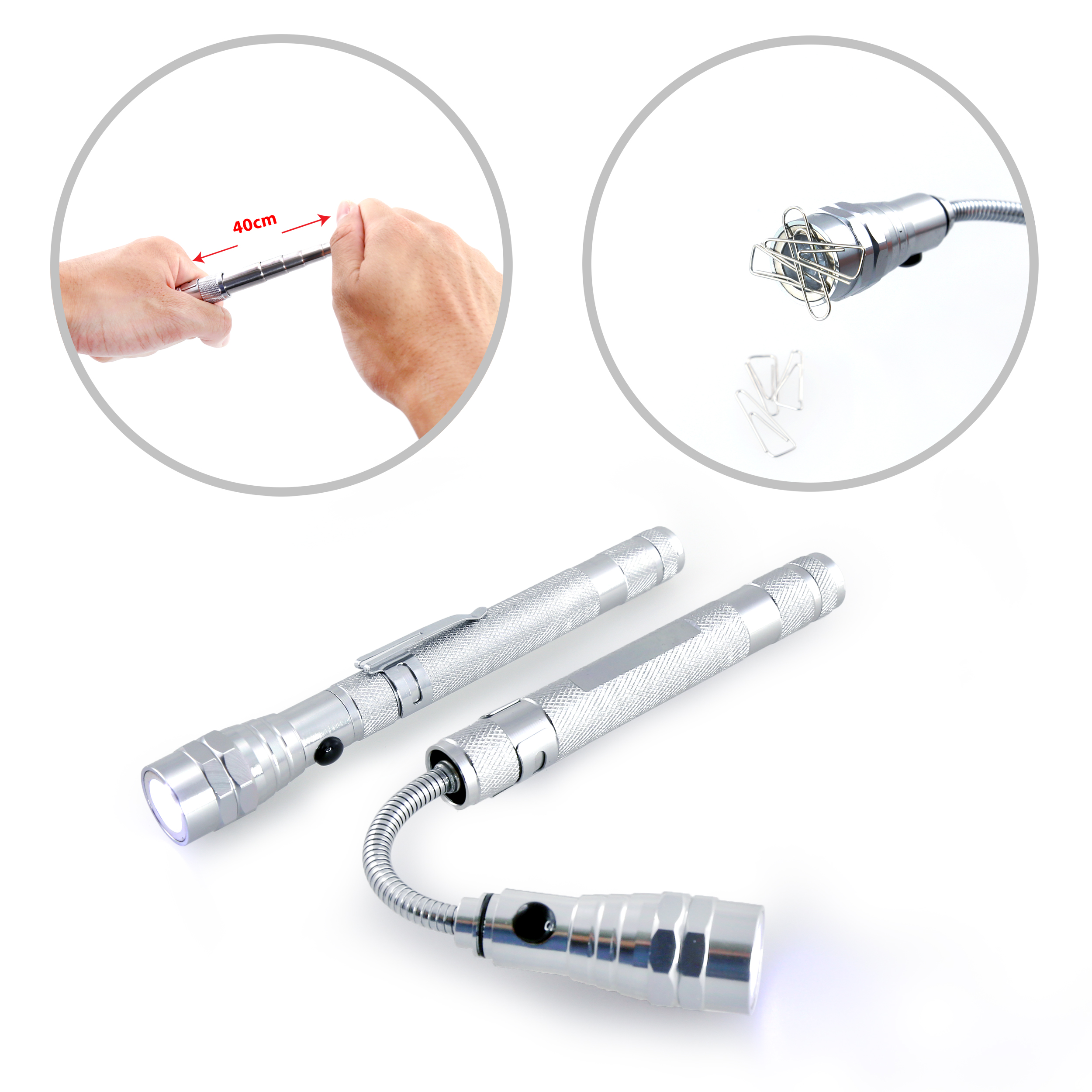 Flexible Supertom Extendable Torch Light With Magnet