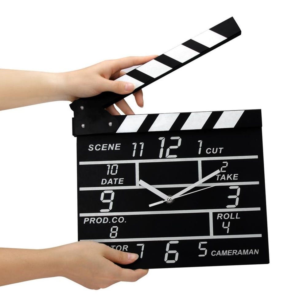 Movie Set Clapper Clock