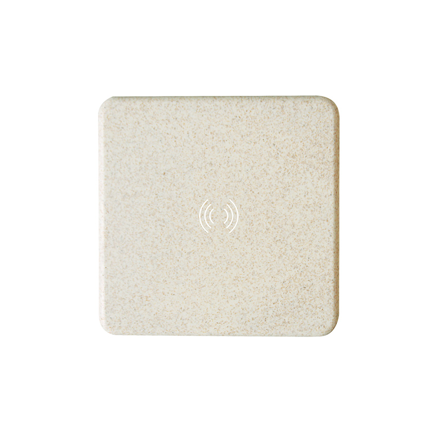 Eco-friendly Wheat Straw Square Wireless Charger (10W)